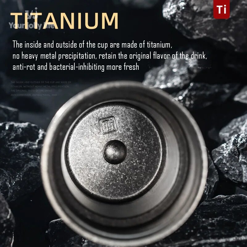 Термос из титана 410 мл Black+Silver — фото 1