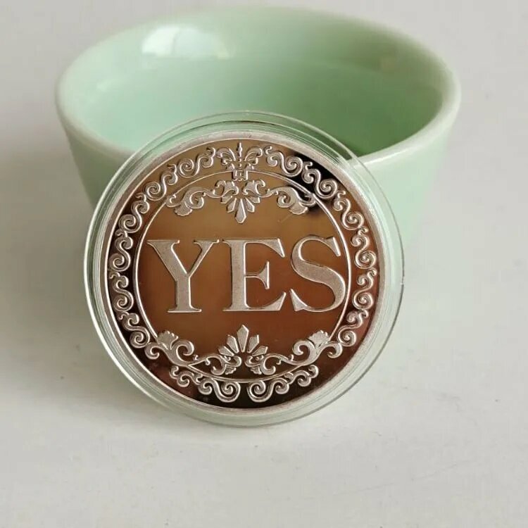 Сувенирная монета Да Нет - для принятия решений. Подарочная Монета Yes No