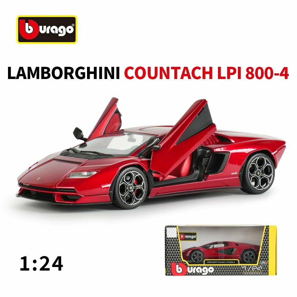 Bburago1:24 Коллекционная модель спортивного автомобиля Lamborghini Countach LPI 800-4, отлитая под давлением