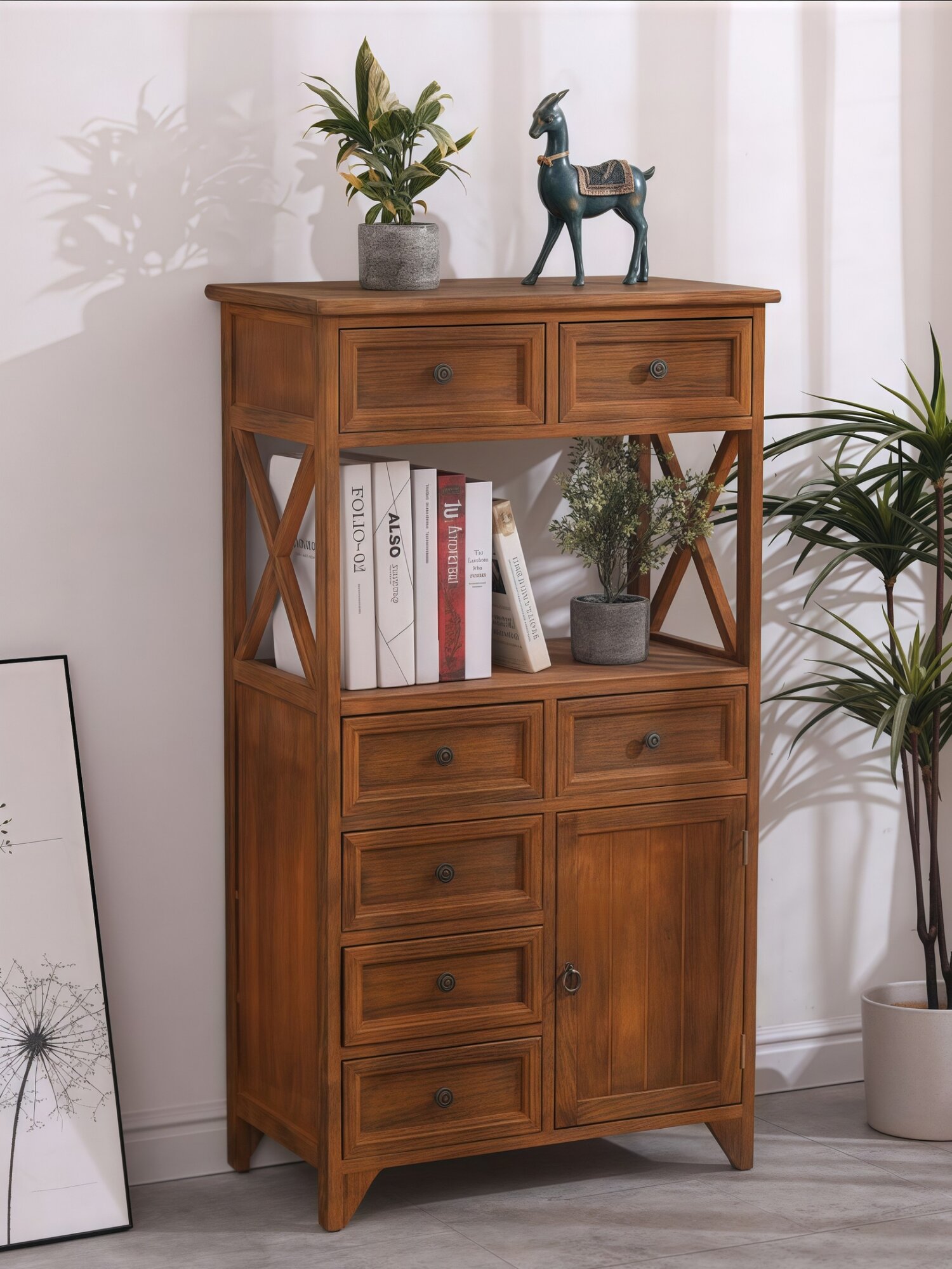 Комод есть в списке. Все, что я люблю!", Дерево, арт-деко, коричневый, 1 полка, 62x112x35 см