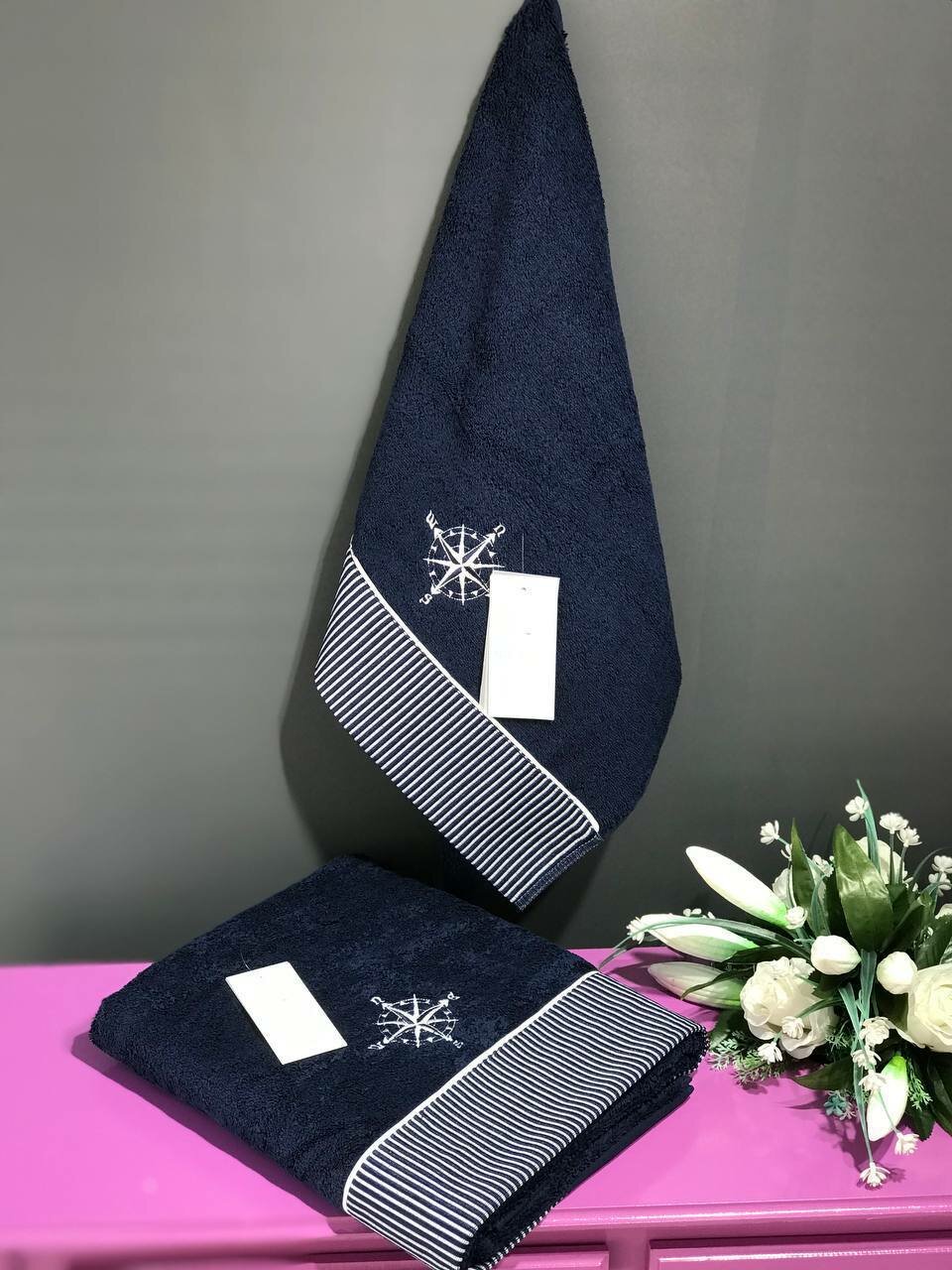Полотенца Maison dor MARIN CIZGILI Синий 50*100 1 шт