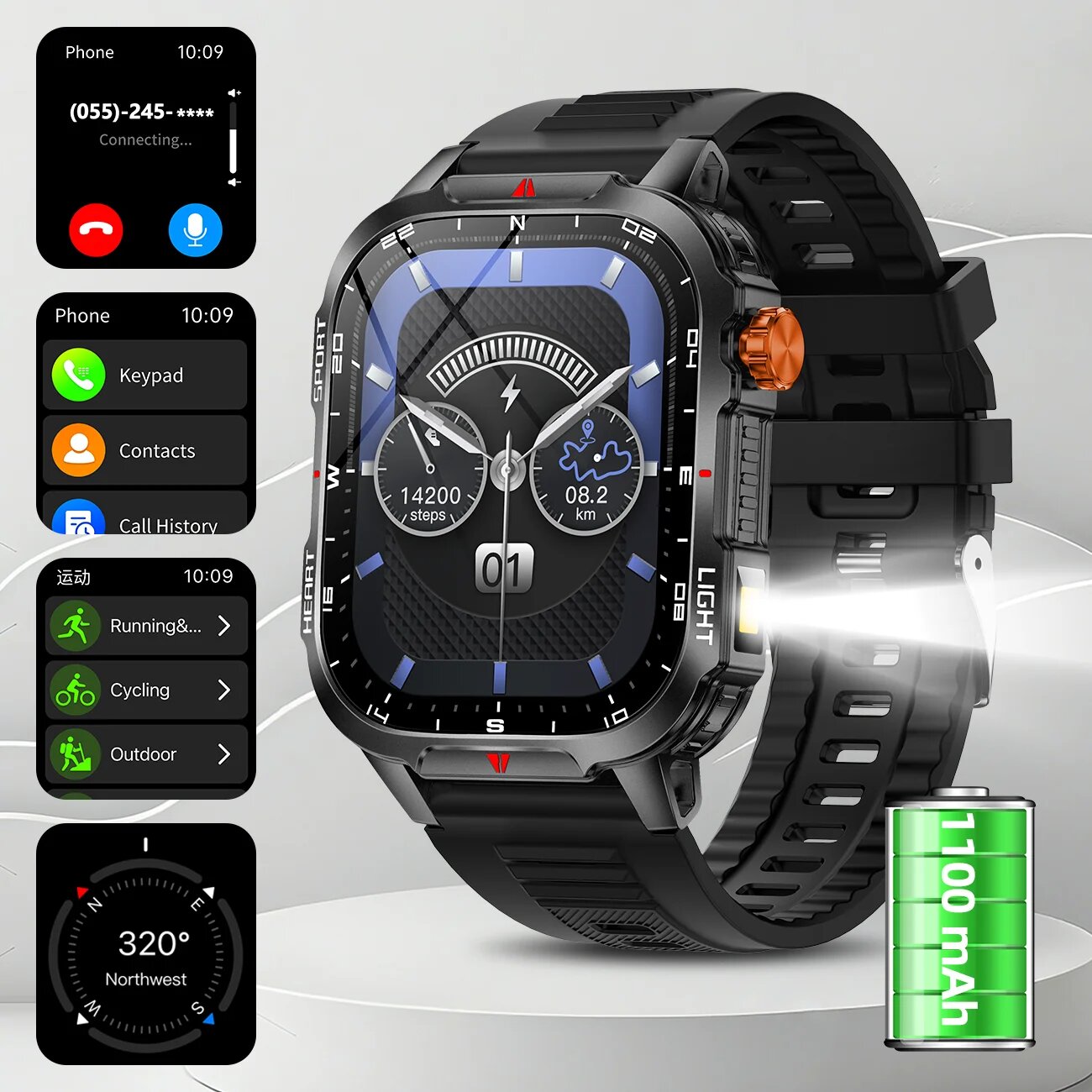2025 Global Hiking Smartwatch Черный, Black