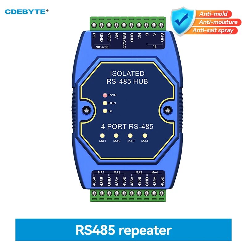 Концентратор RS485 промышленного класса, 4-полосный RS485 к 1-позиционному RS485, постоянный ток 8–28 В, CDEBYTE E810-R41, изолированные в корпусе оптической изоляции RS485, изолированные концентраторы
