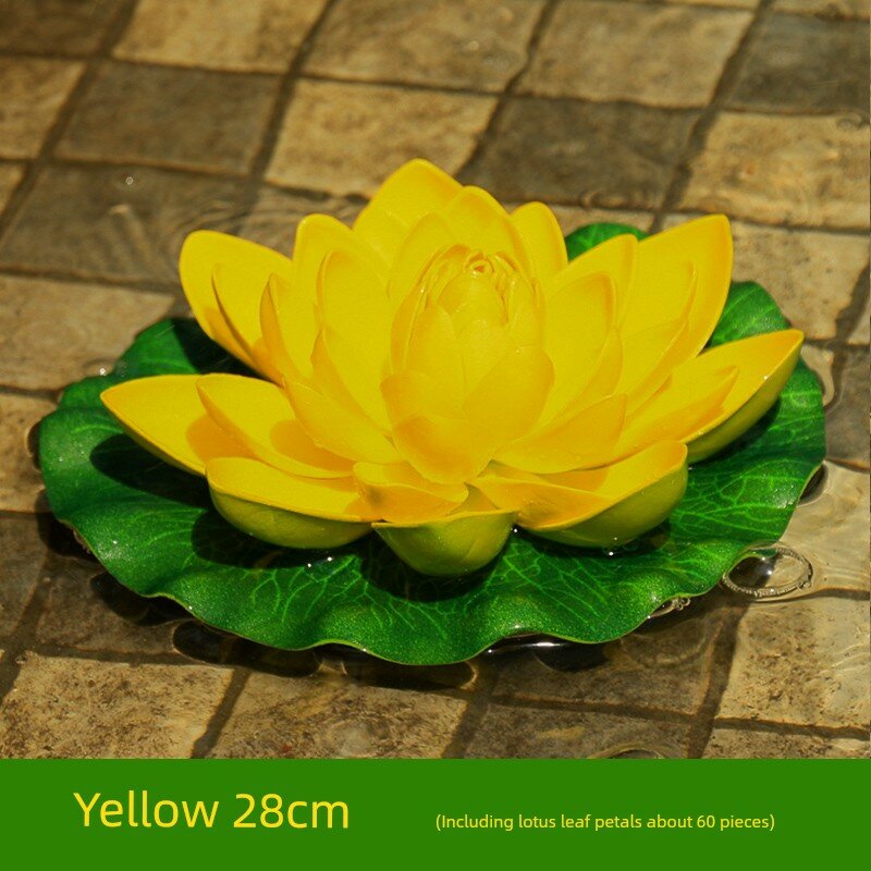 Искусственный цветок лотоса для пруда, аквариума, ландшафтного дизайна, плавающий декор, пластиковый искусственный