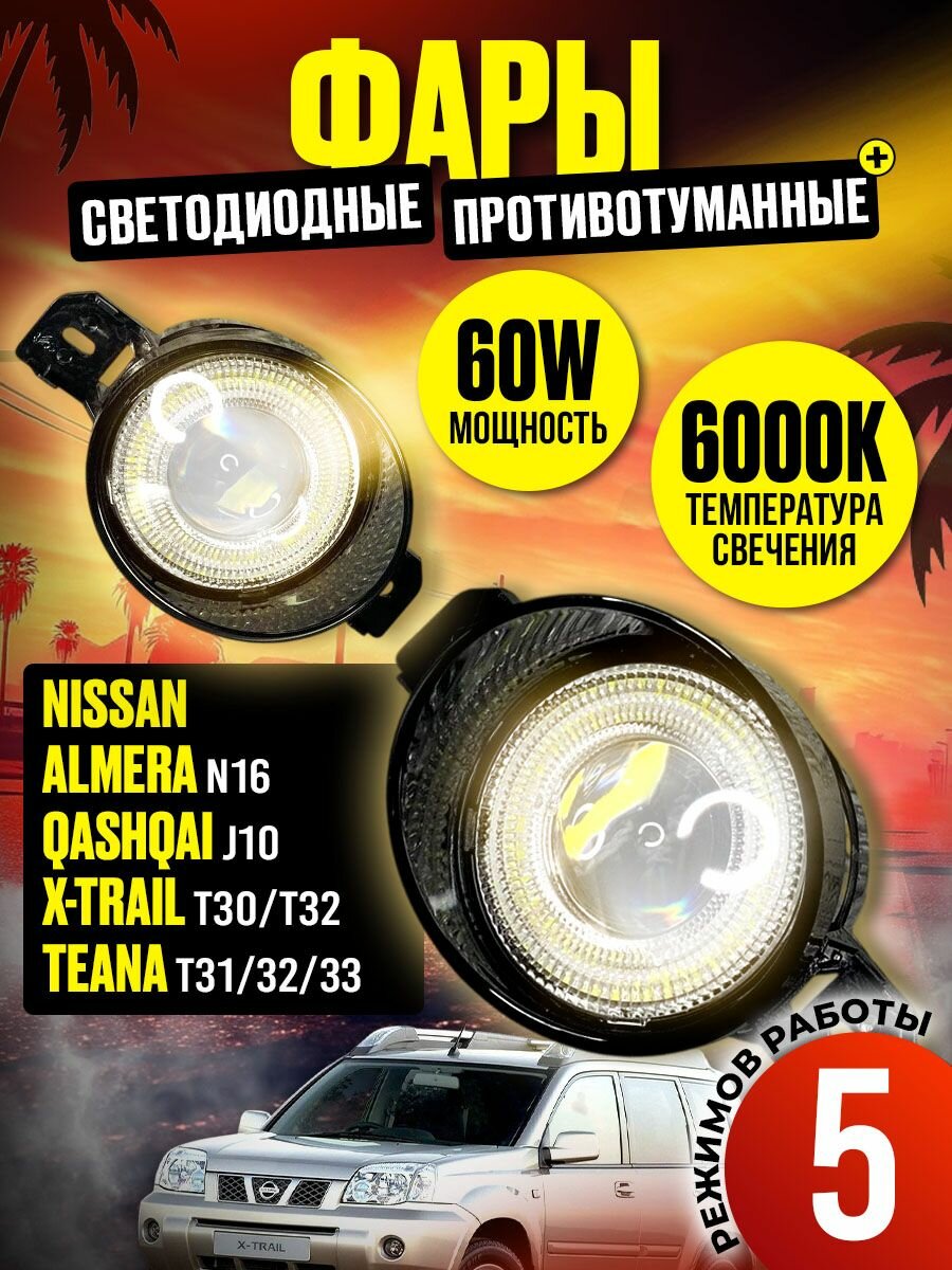 Линзованные BILED птф Nissan