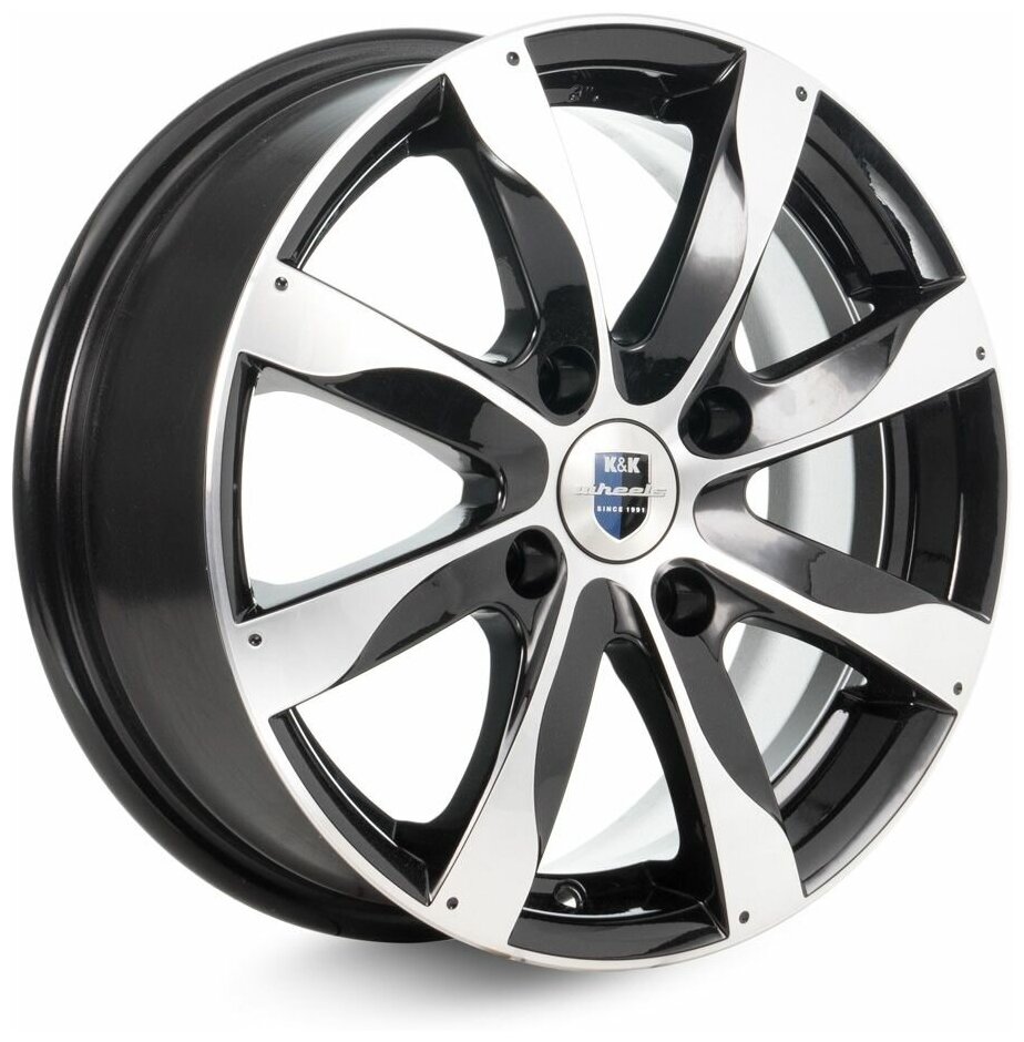 Диск литой КиК Джемини (КС617) 6,0\R15 4*108 ET50 d63,35 Алмаз черный [14245] легкосплавный