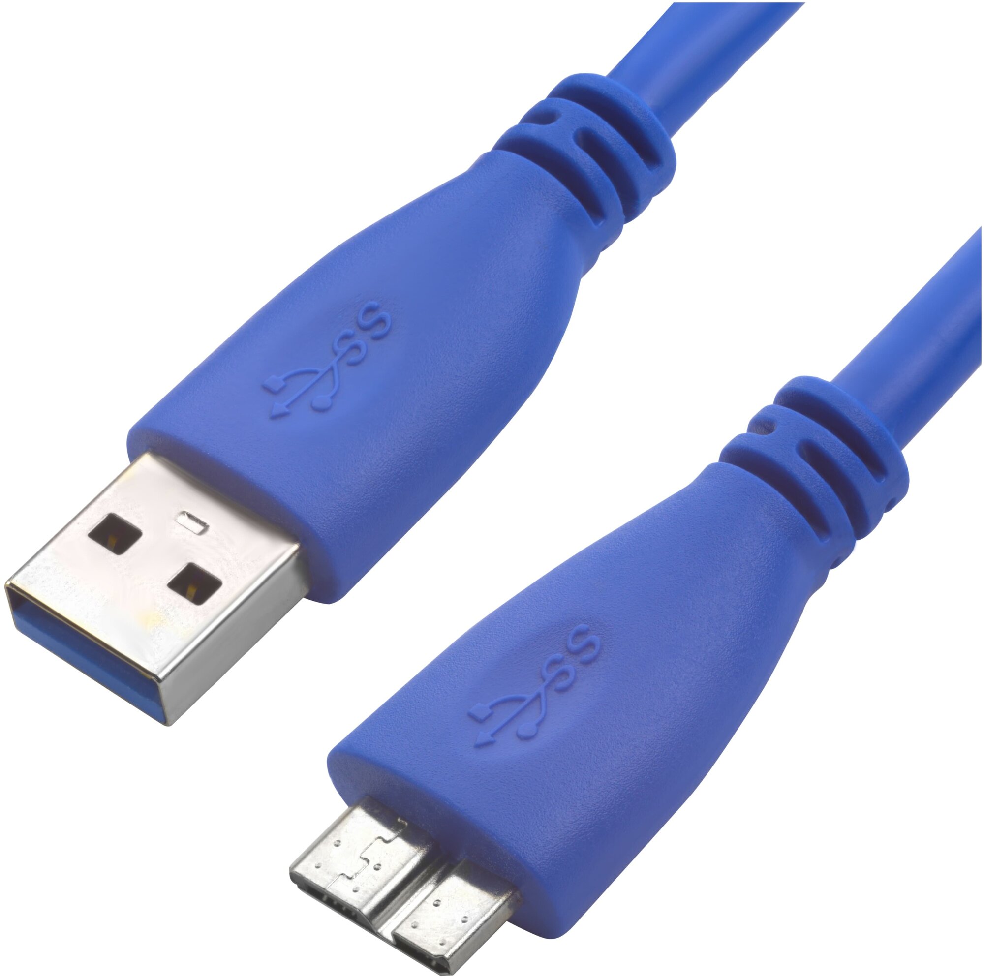Кабель GCR интерфейсный USB 3.0 1.0 метр Premium, AM/microB, синий (77U3A03-1m)