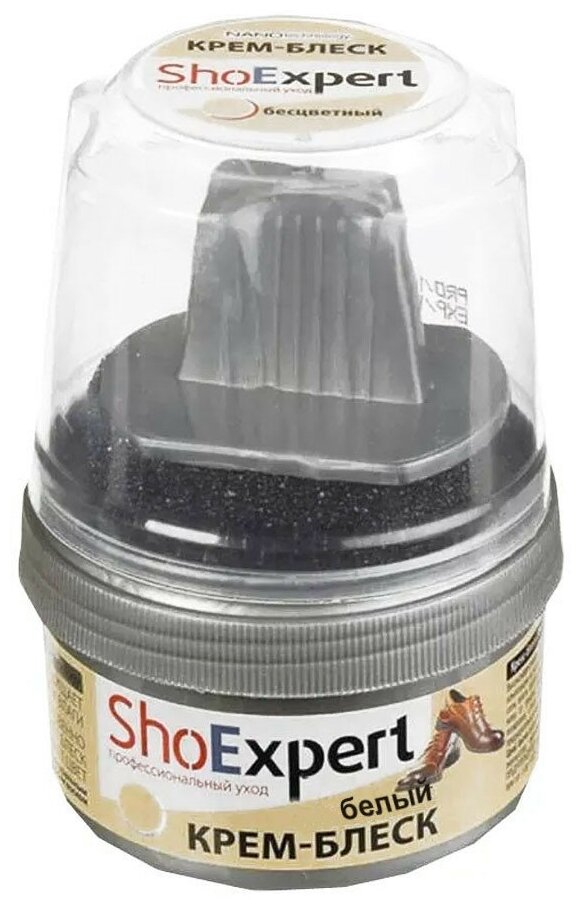 SHOExpert Крем-блеск, банка с губкой 60 мл. (Белый (024))