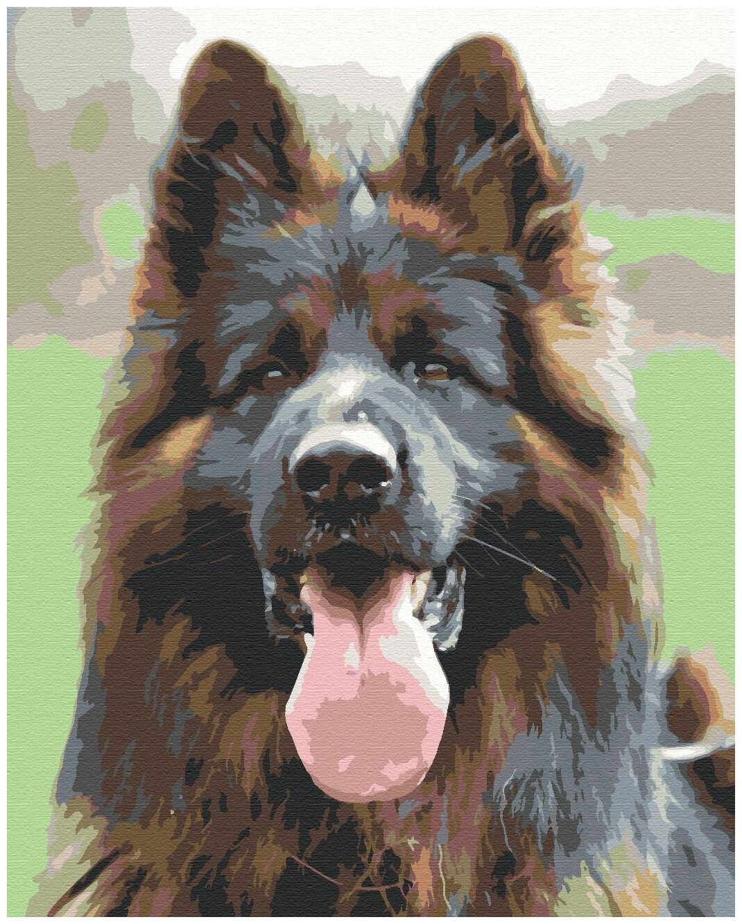 Картина по номерам на холсте с подрамником 40х50 см. Природа, животные, рыбы, птицы. Собаки, щенки. "Овчарка", арт. 2845/