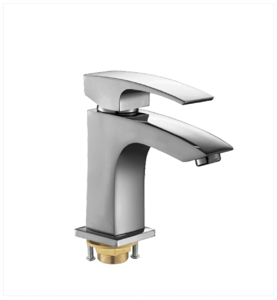 Смеситель для раковины OUTE однорычажный, цвет хром, высота 160 мм, цвет хром, монолитный излив. Латунь.