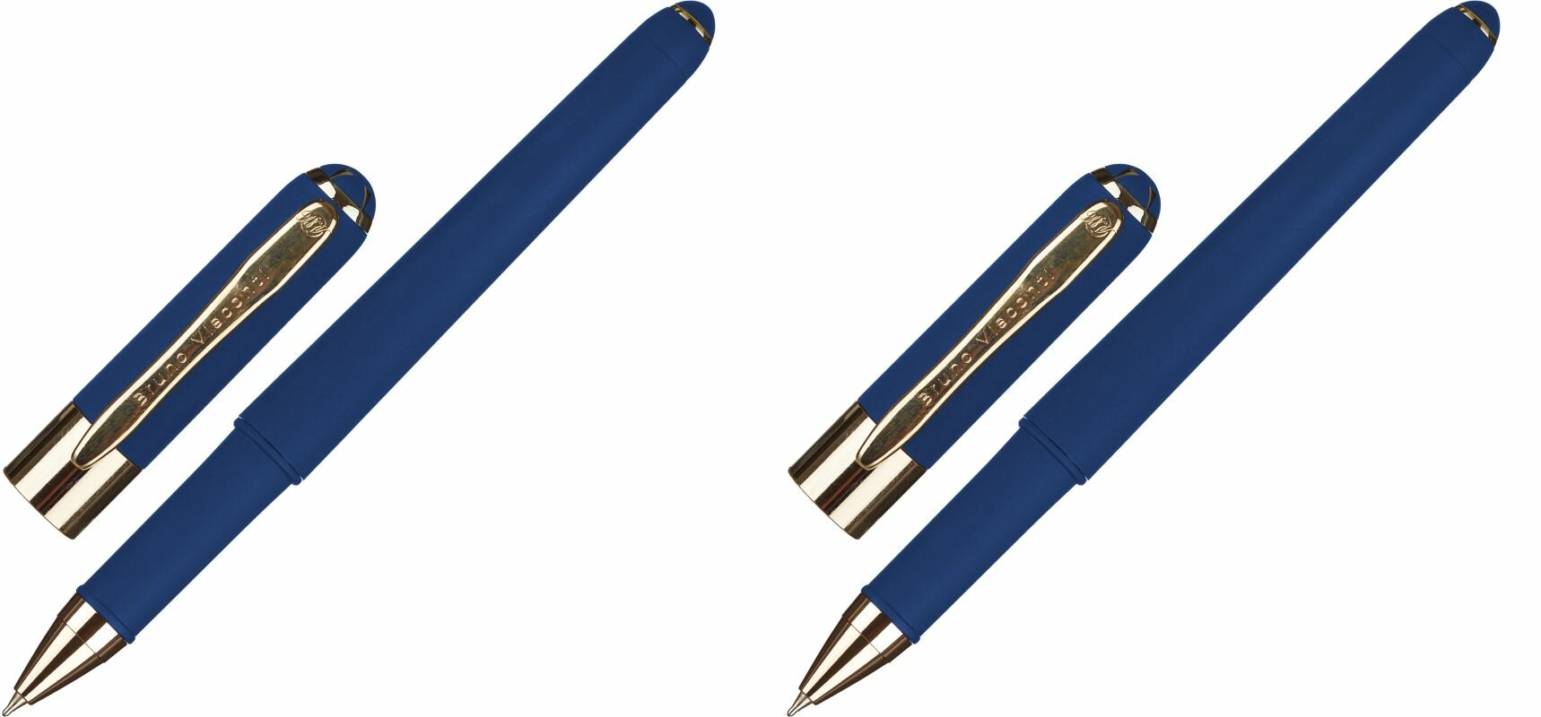 Bruno Visconti Ручка шариковая неавтоматическая, Monaco, темно-синий корпус, 0,5 мм, синяя, манжета, 2 уп.