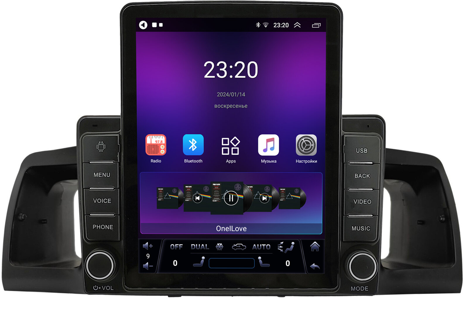 Штатная магнитола Toyota Allex, Corolla (E120) 2000-2007 (коричневая) Canbox GTR095-9074 Android 10 (QLed, 4/64, DSP, CarPlay)