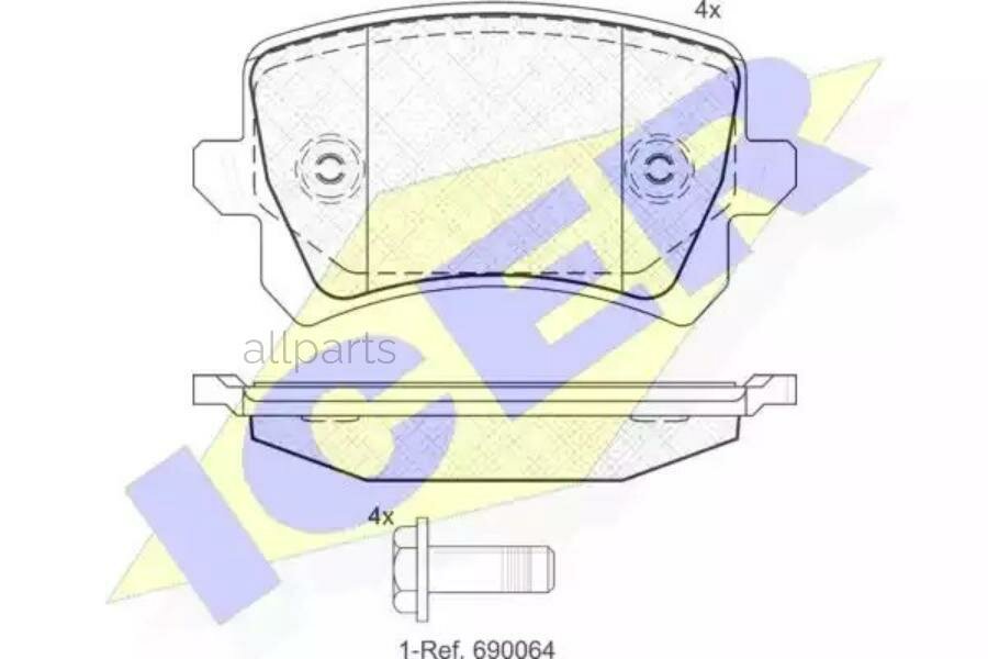 ICER 181857 181857 колодки дисковые задние!\ VW Tiguan 1.4TFSi/2.0TDi/2.0TFSi 07>