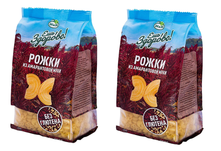 Ешь Здорово Макаронные изделия амарантовые, без глютена, рожки, 250 г, 2 шт