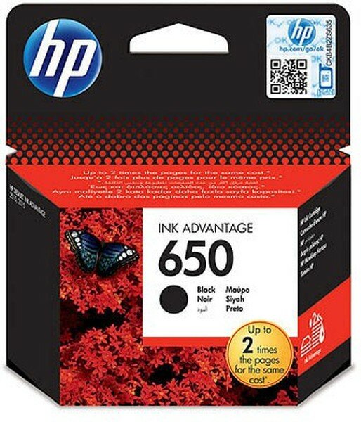 Картридж для струйного принтера HP 650 Black (CZ101AK), официальная гарантия