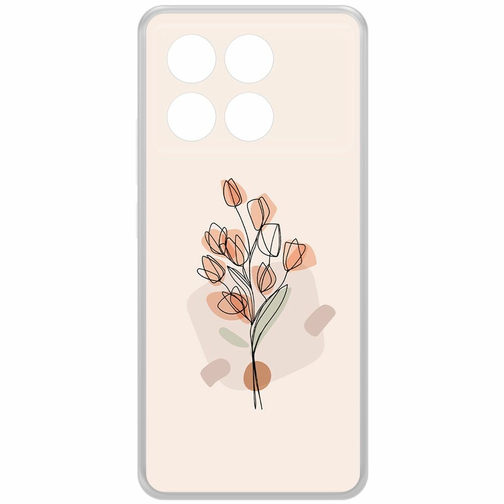Чехол-накладка Krutoff Clear Case Букет тюльпанов для Xiaomi Poco X6 Pro
