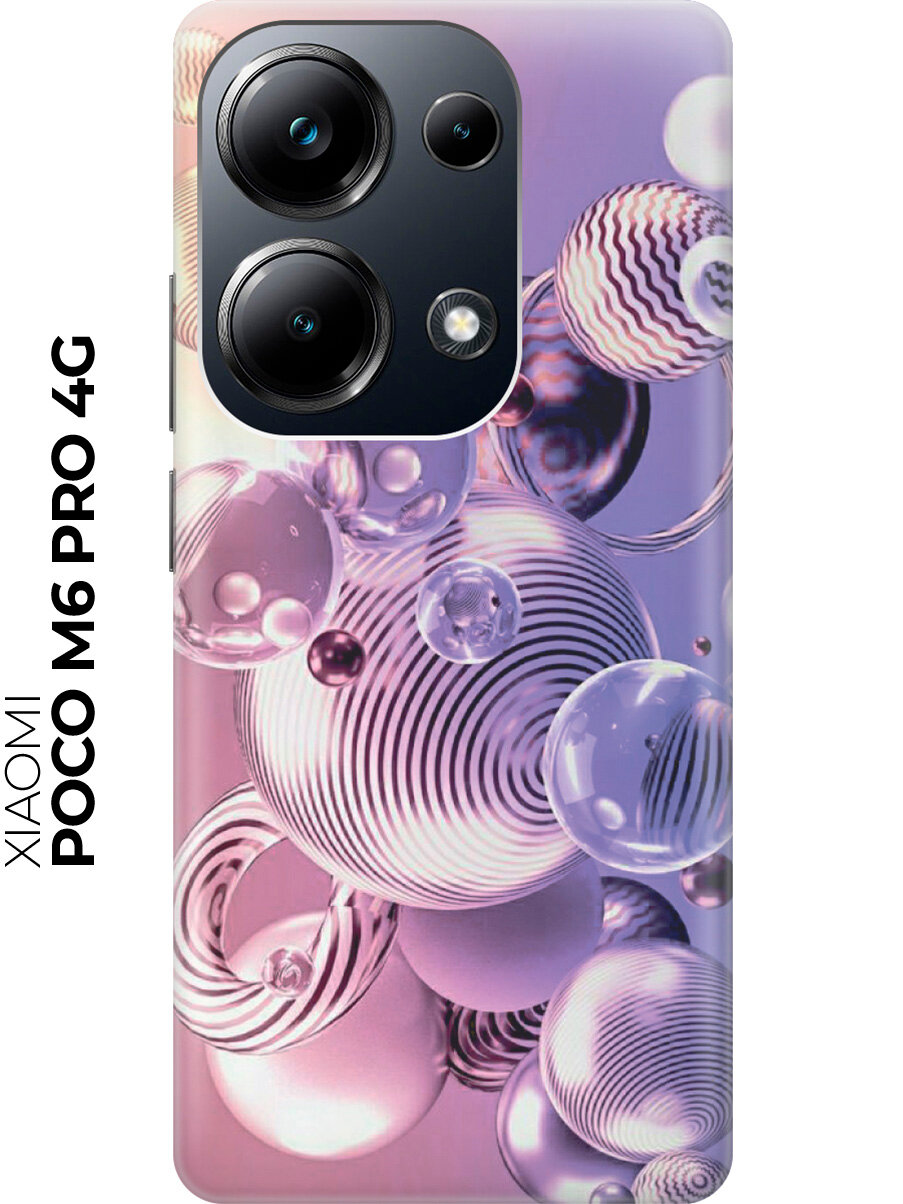 Силиконовый чехол на Xiaomi Redmi Note 13 Pro 4G / Poco M6 Pro 4G / Сяоми Редми Ноут 13 Про 4г / Поко М6 Про 4г с рисунком "Сиреневые шарики"