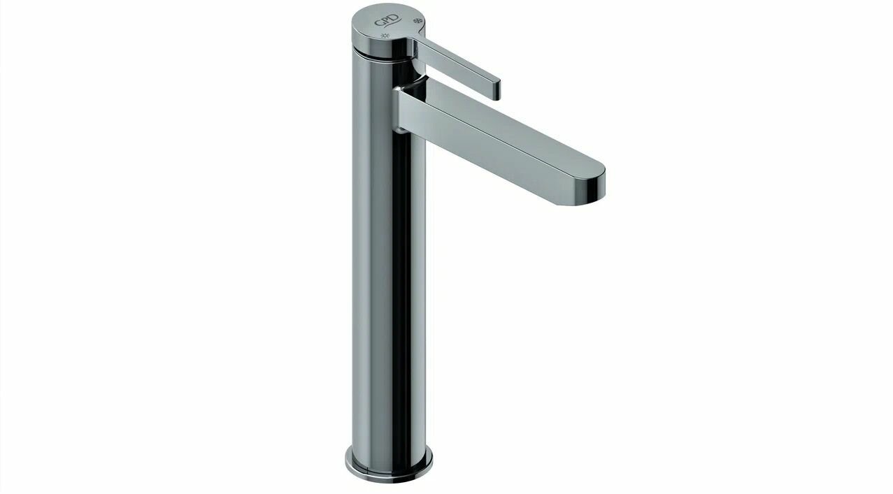 Смеситель для умывальника с высоким изливом без донного клапана MSL165 GILDO GPD, цвет - хром/раковина/ванна