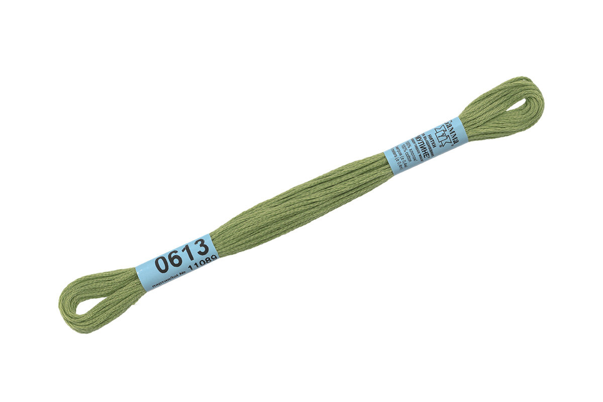 Мулине "Gamma" 100% хлопок 8 м №0613 св-оливковый
