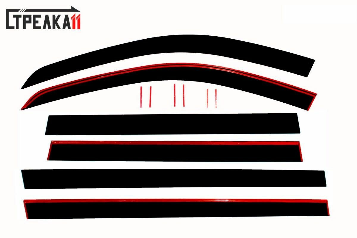 LADA LARGUS удлиненный - 2D Дефлекторы окон черные