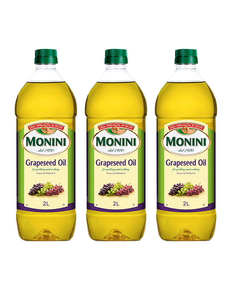 Масло Monini из Виноградных Косточек Grapeseed Oil 2 л, пластик - 3 шт