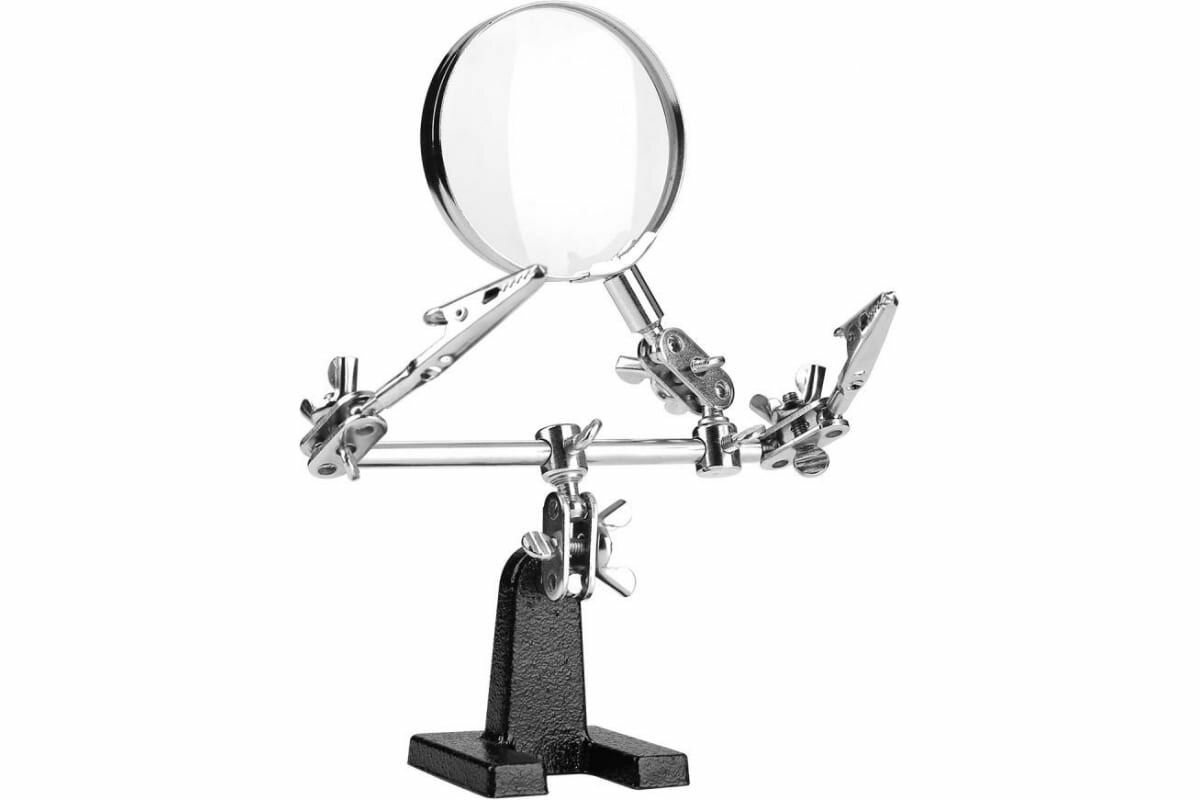 Держатель прецизионный с зажимами и лупой HT18 60 мм DEKO