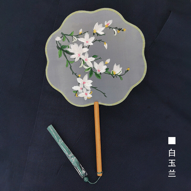 Веер для вышивальщиц "Белая магнолия", двусторонний, в старинном стиле