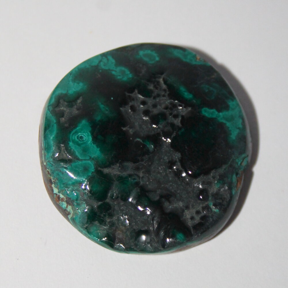 Малахит кабошон, натуральный камень, 29х28х5 мм, Урал, "True Stones"