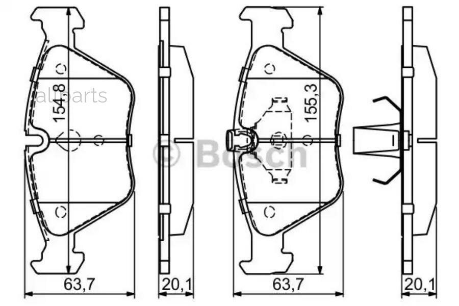 BOSCH 0986424485 Колодки торм. пер.