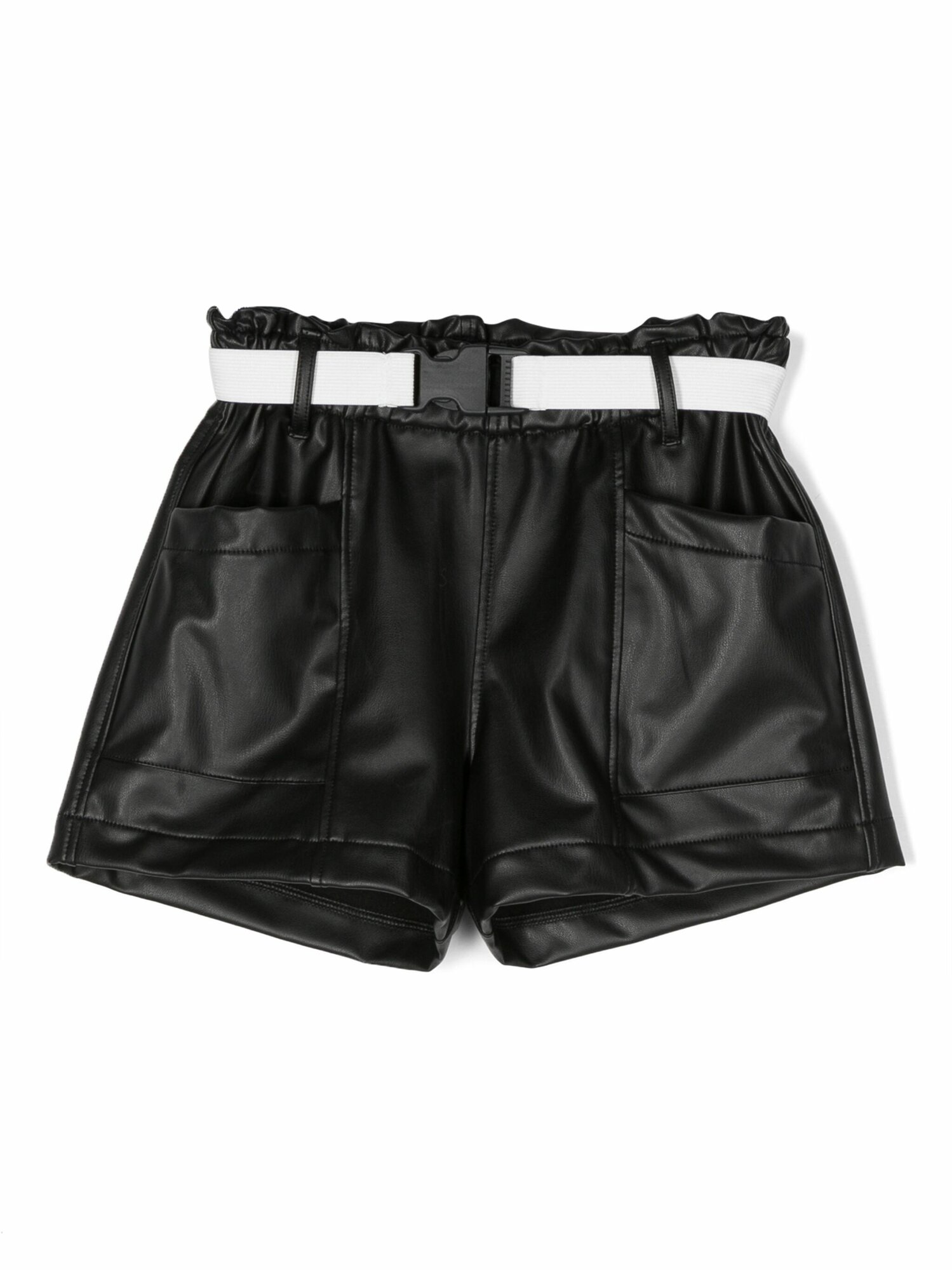Шорты Faux-leather belted shorts