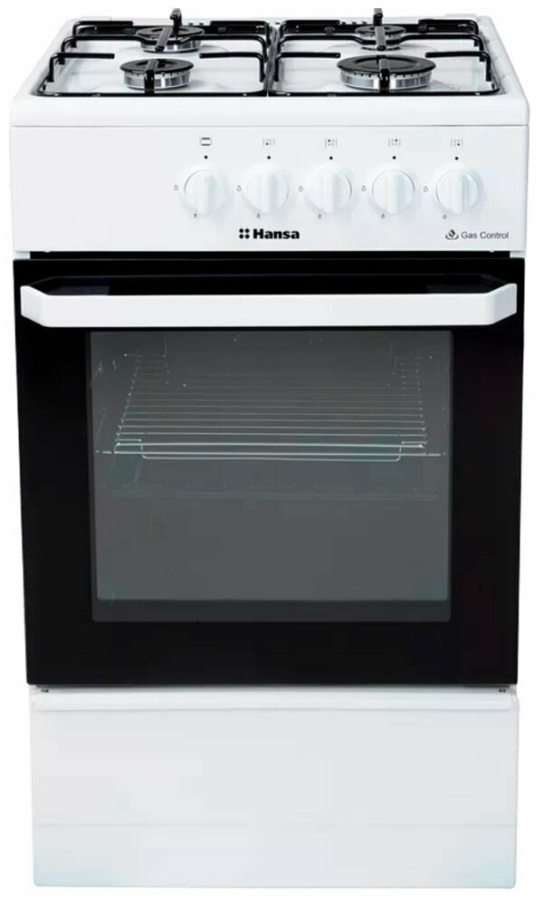 Газовая плита Hansa FCGW510029A 50 см, 52 л, 4 конфорки, белый