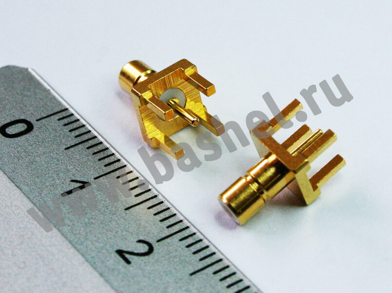 Гнездо SMB вертикаль. на плату, реверс.