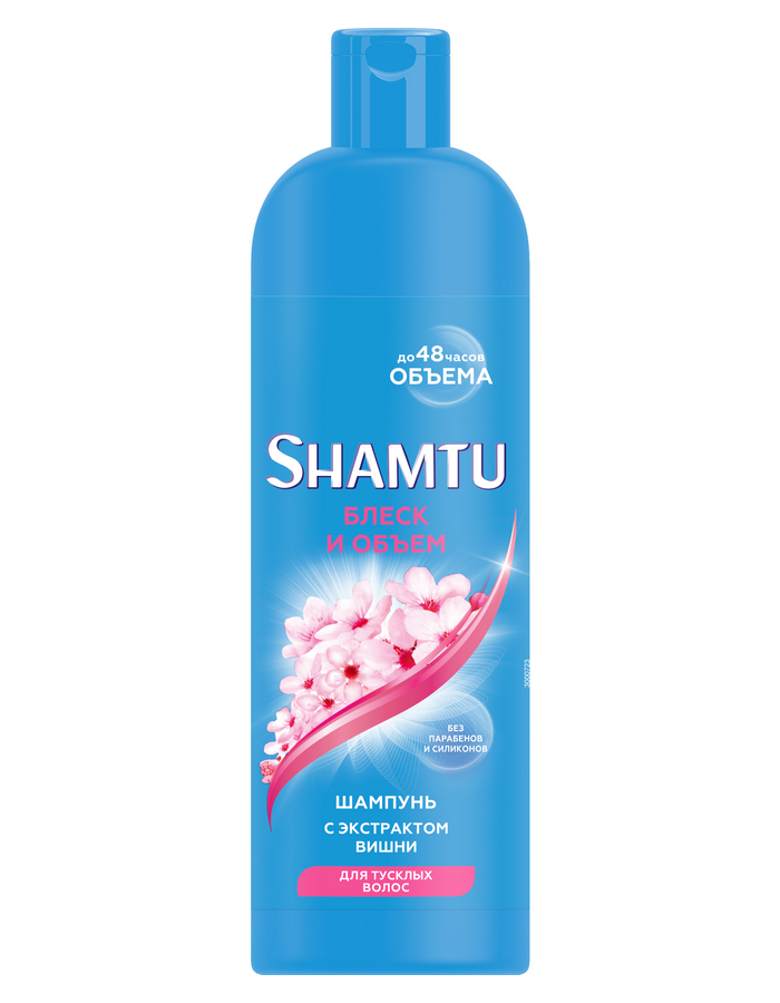 Shamtu Блеск И Объем Шампунь "с экстрактом вишни" для тусклых волос 500 мл.