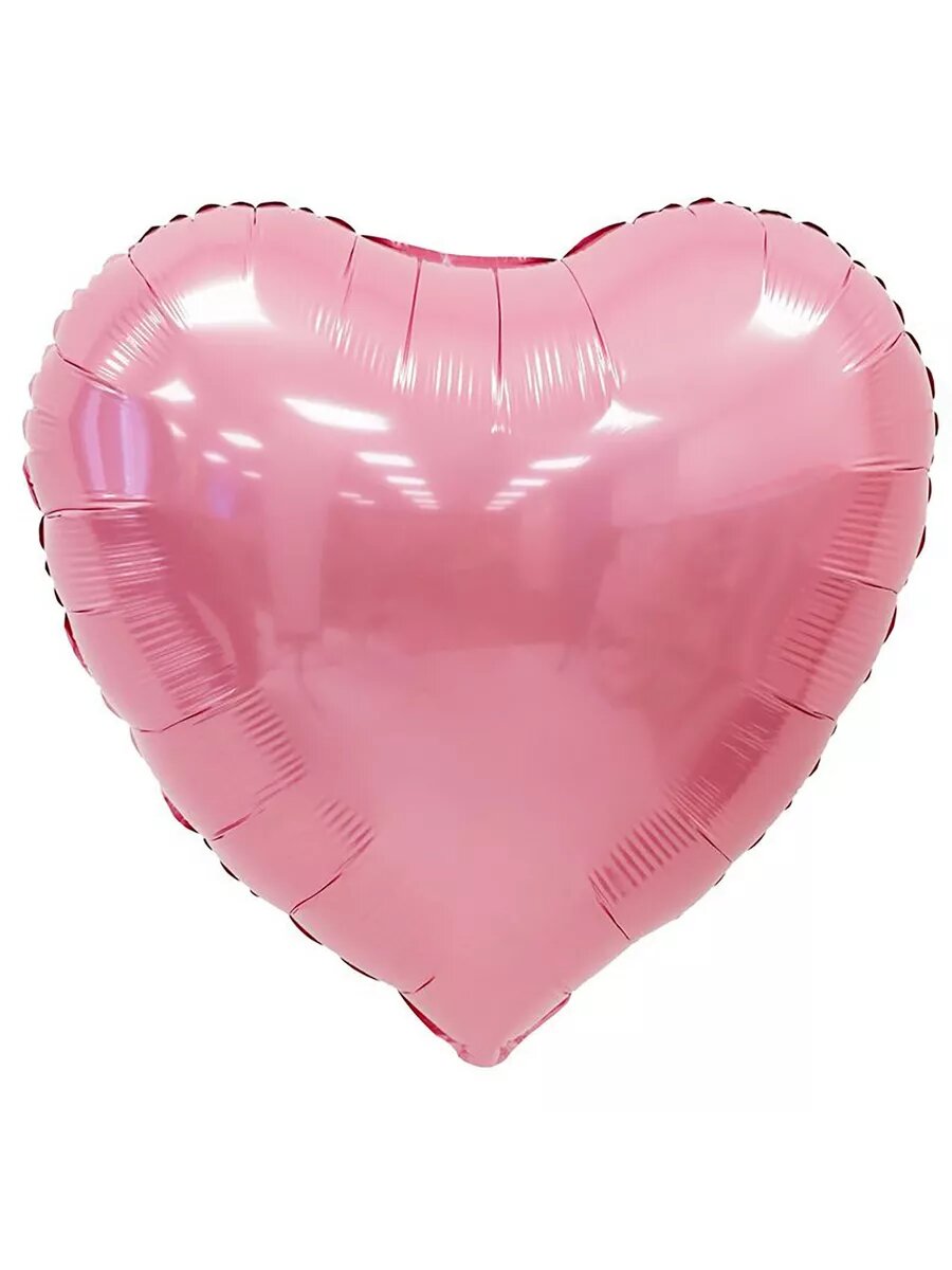 Сердце Нежно-розовое / Baby Pink, фольгированный шар, 22,5 см, 10 шт.