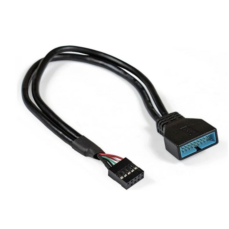 EXEGATE Переходник EX294785RUS Кабель-переходник USB 2.0-USB 3.0 EX-CC-U3U2-0.15 9pin F 19pin M , 0,15м