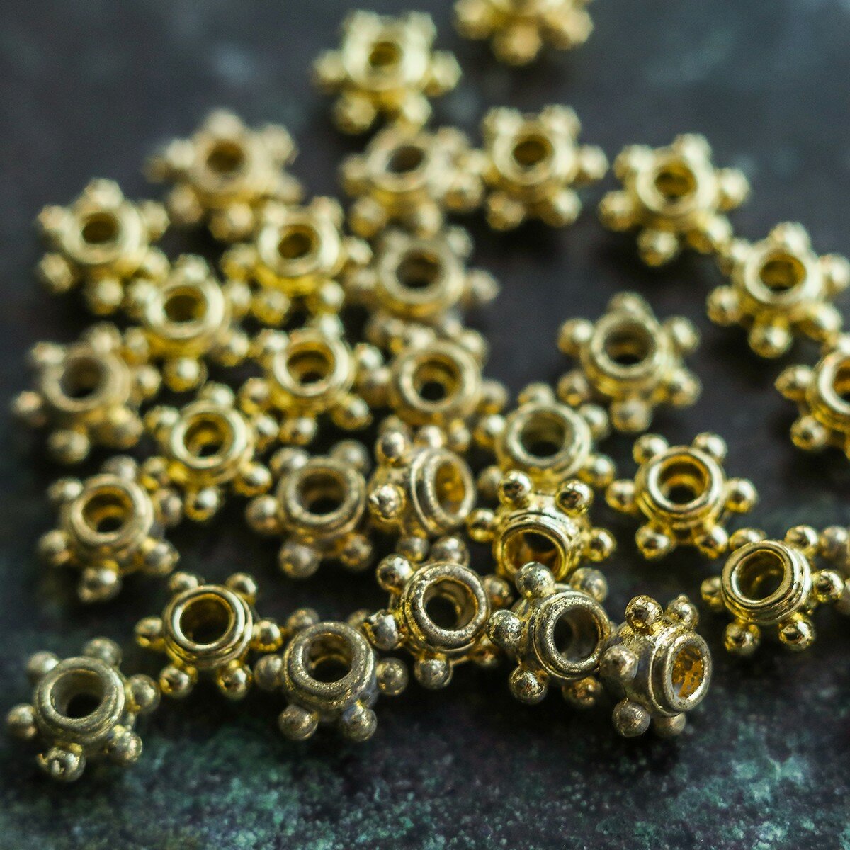 Разделитель для бусин ок. 90 шт. / спейсер, цвет золото, 5x3 мм