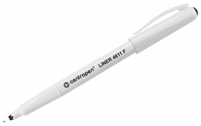 Ручка капиллярная 4 штуки Centropen "Liner 4611" черная, 0,3мм, трехгранная
