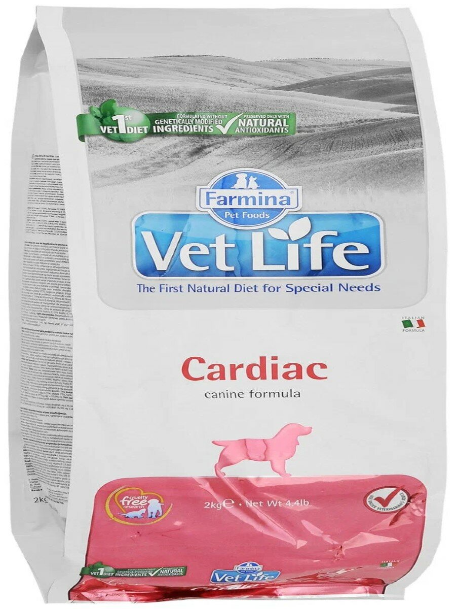Farmina Корм сухой Vet Life Dog Cardiac для собак при заболеваниях сердца 2 кг