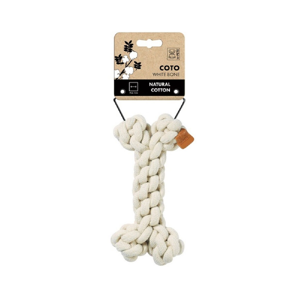 M-PETS Игрушка для собак косточка белая 19 см, хлопок