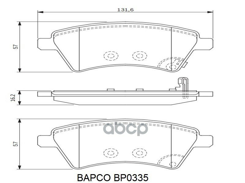 Колодки тормозные дисковые BAPCO арт. BP0335