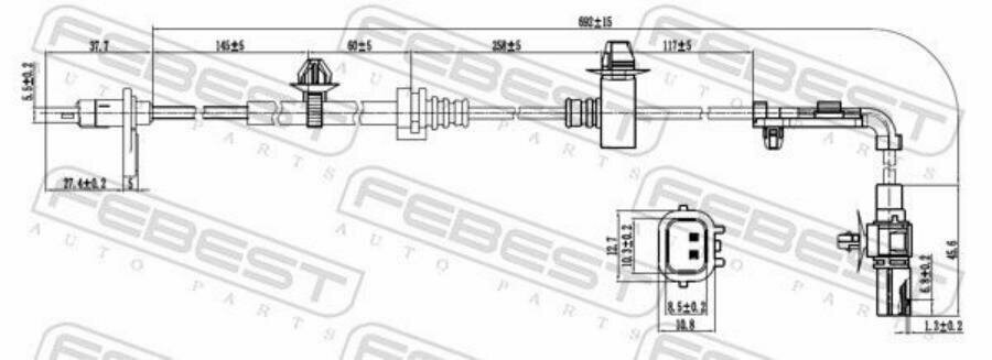 3606001 FEBEST Датчик ABS HONDA CR-V 07- перед. лев.