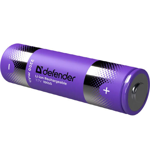 Аккумулятор Li-ion 18650 Defender 3.7В 2200мАч без защиты в упаковке 1 шт.
