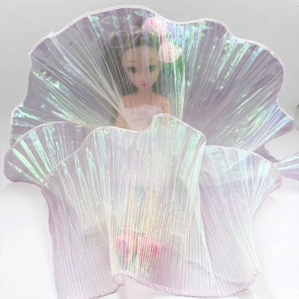 Прозрачная Лазерная Плиссированная Русалка Из Органзы С Кружевной Кромкой И Оборками, Свадебная Вышивка, Полиэстер, Хлопок