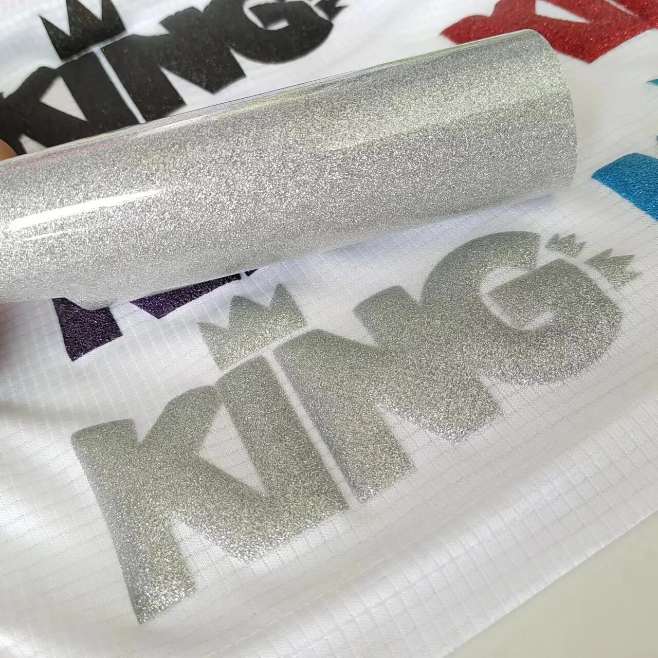 3D теплопередающий винил CHEONET для нанесения логотипа Серебряный, Silver Glitter