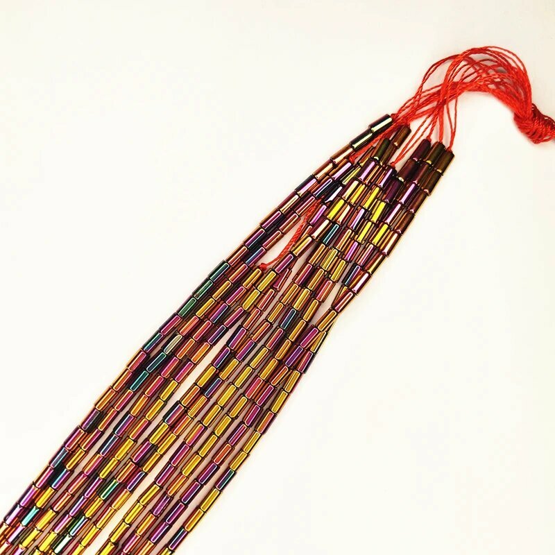 Бусины стеклянные Red rainbow 2x4 мм