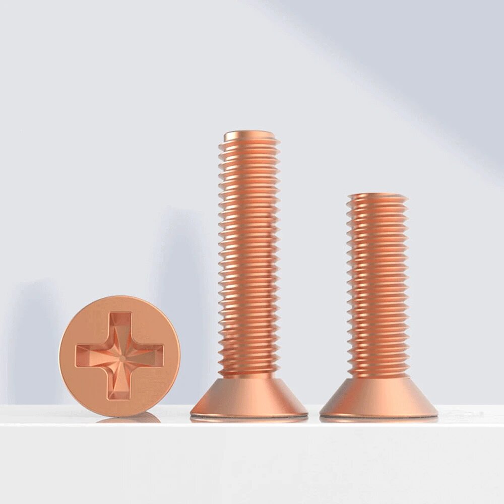 Метрический винт M3 M4 M5 T2, медные болты с плоской головкой, поперечная розетка, длина 4 мм-30 мм для модели самолета, автомобиля, «сделай сам»