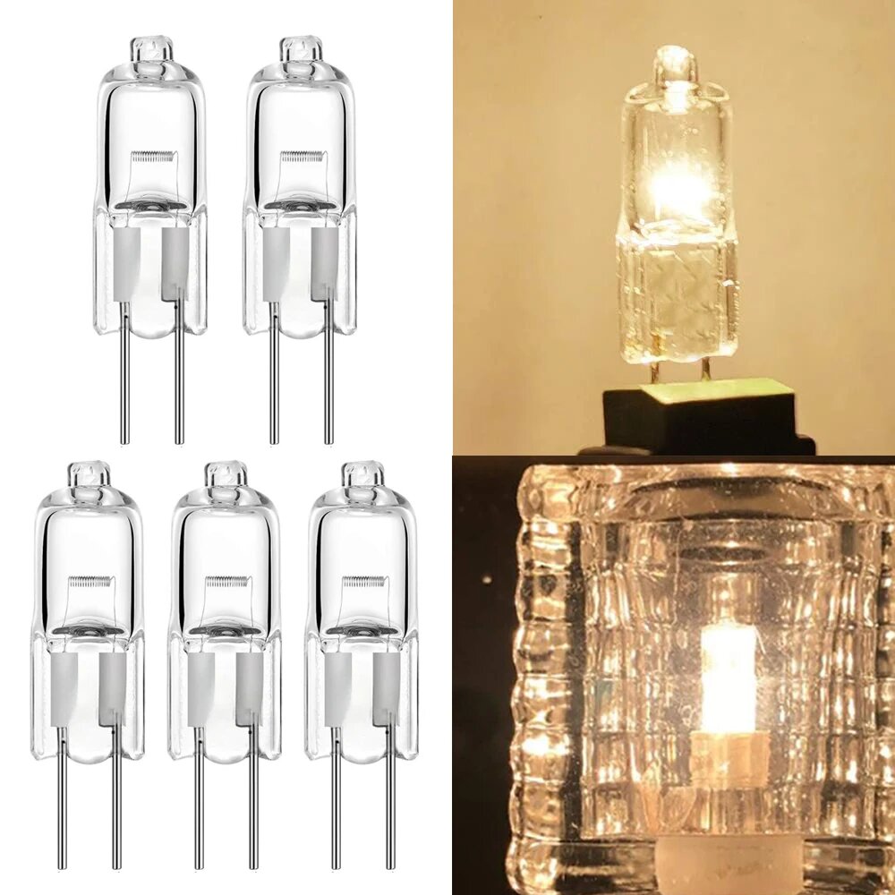 LIDESENS галогеновые лампы G4 5 шт, теплый белый свет 6V 20W