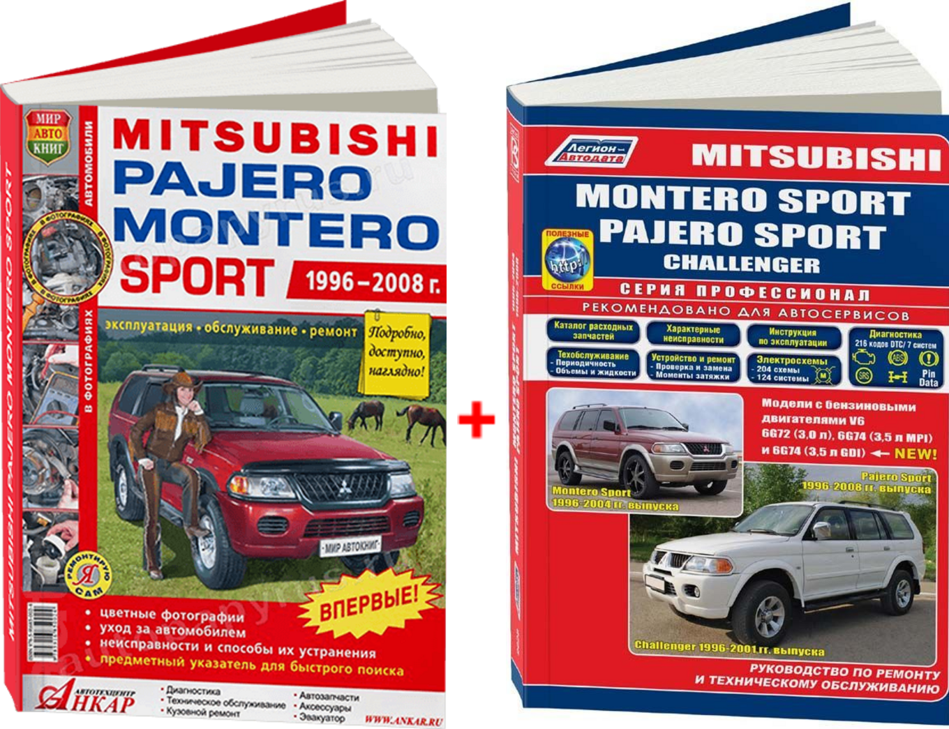 Комплект литературы по ремонту и обслуживанию Mitsubishi Pajero Sport (бензин) с 1996 года выпуска