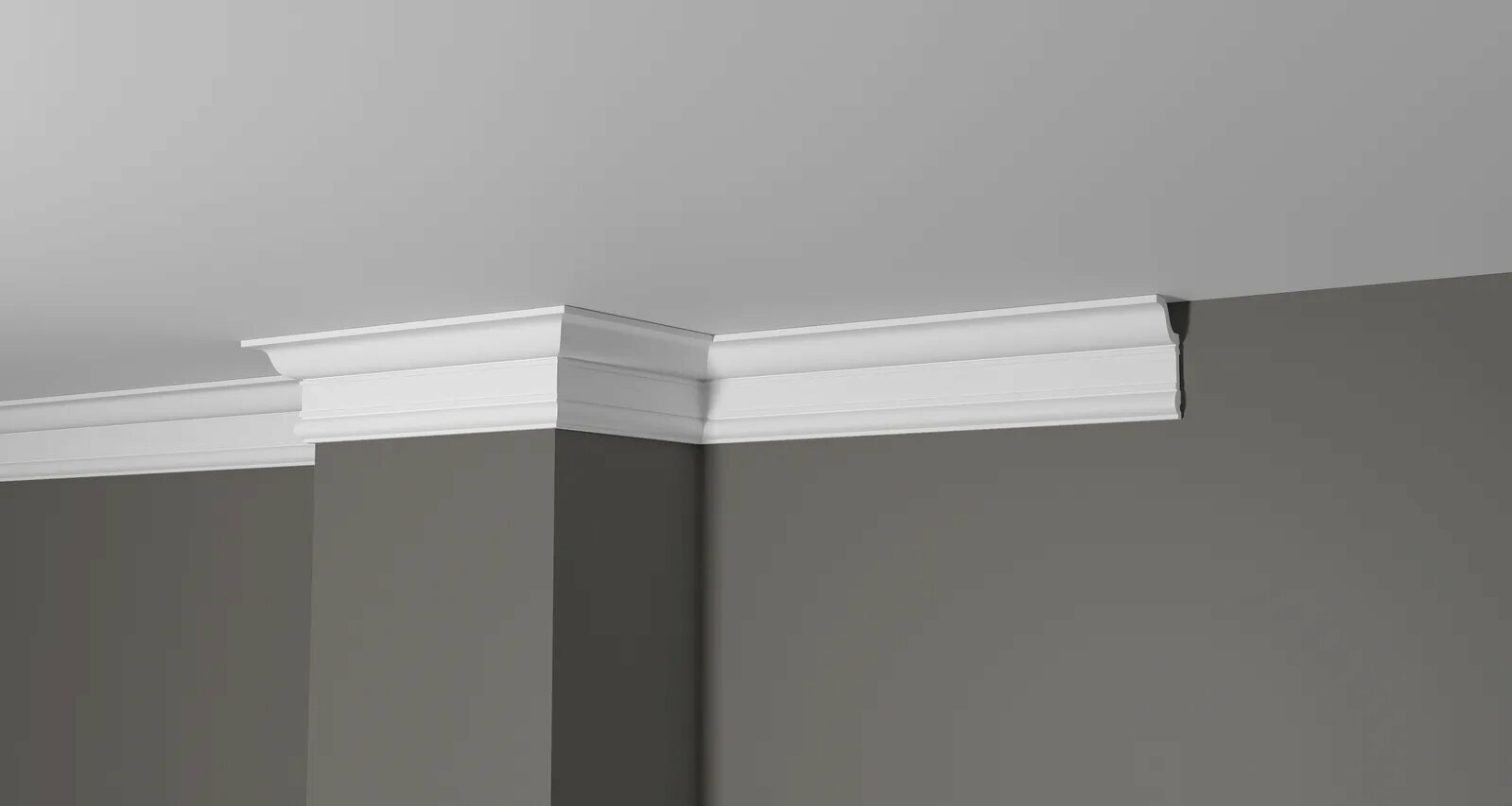 Потолочный плинтус DECOR-DIZAYN DD501, из дюрополимера, под покраску, ударопрочный, 2 метра, 1 шт.
