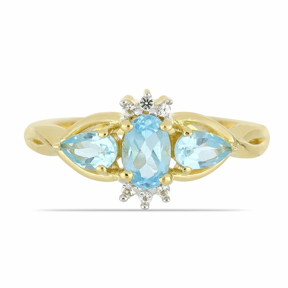 Кольцо, серебро, 925 проба, топаз